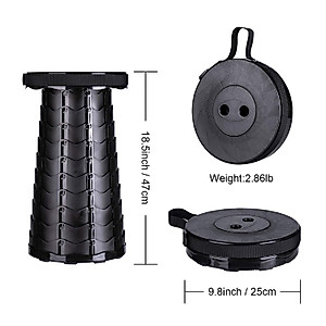 N/M Portable Retractable Folding Collapsible Stool - Telescoping Foldable Camping Stools Seat, Lightweight Sturdy Stool, Small Step Simple Compact Chairs for Outdoor Indoor Max Load 280 Lbs