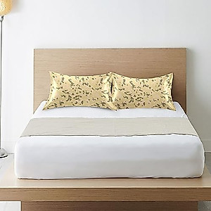 Desert Camouflage Khaki Pillow Covers Silk Pillowcase for Hair and Skin Soft Smooth Breathable Cooling Satin Pillowcase Standard Size Pillow Case for Bedroom Bed Women Boys Girls (20x30 Inch)