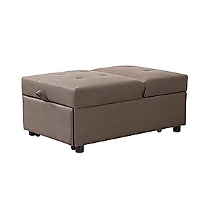 Kings Brand Furniture - Multi-Function Ottoman, Sofa Bed Sleeper, Convertible Chair, Dark Grey