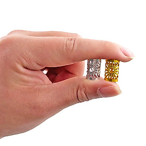 Messen 170 Pieces Dreadlocks Beads Multicolor Aluminum Dread Locks Metal Cuffs Hair Decoration Braiding Hair Jewelry (Not Break Easily)