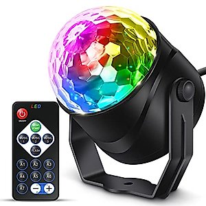 Disco Ball Party Light, Apeocose Sound Activated Rotating DJ Light Stage Strobe Lamp with Wireless Remote Control for Halloween Decorations Christmas Birthday Bachelorette Party Home Room Decor Zumba
