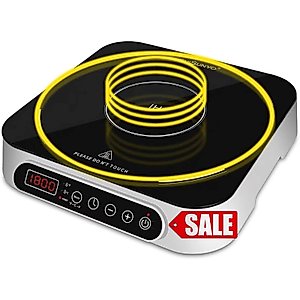 Portable Induction Countertop 1800W Cooktop 10 Power Levels Burners Electric Stove with 140-465°F Timer Settings Induction Burner Suitable and Digital Sensor for Magnetic Cookware