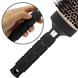 Aozzy Round Brush Set, Boar Bristle Round Brush for Blow Drying, 4 Different Sizes, Nano Thermal Barrel Round Hair Brush for Curling and Straightening, Drying, Styling, Blow Out Brush for Women
