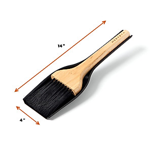 Noxvoya Metal Ash Bucket with Lid and Shovel, Brush, Black - Heavy-Duty, Modern Coal Bucket with Fireplace Scoop for Indoor Fireplaces, Outdoor Fire Pits, Grill - Premium, Compact Fireplace Tools