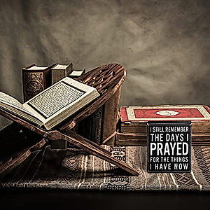 Classic Box Sign Wooden Box Sign Black White Box Sign Decorative Letters Wood Box Plaque for Shelf Living Room Bathroom Laundry Decor (The Days I Prayed)