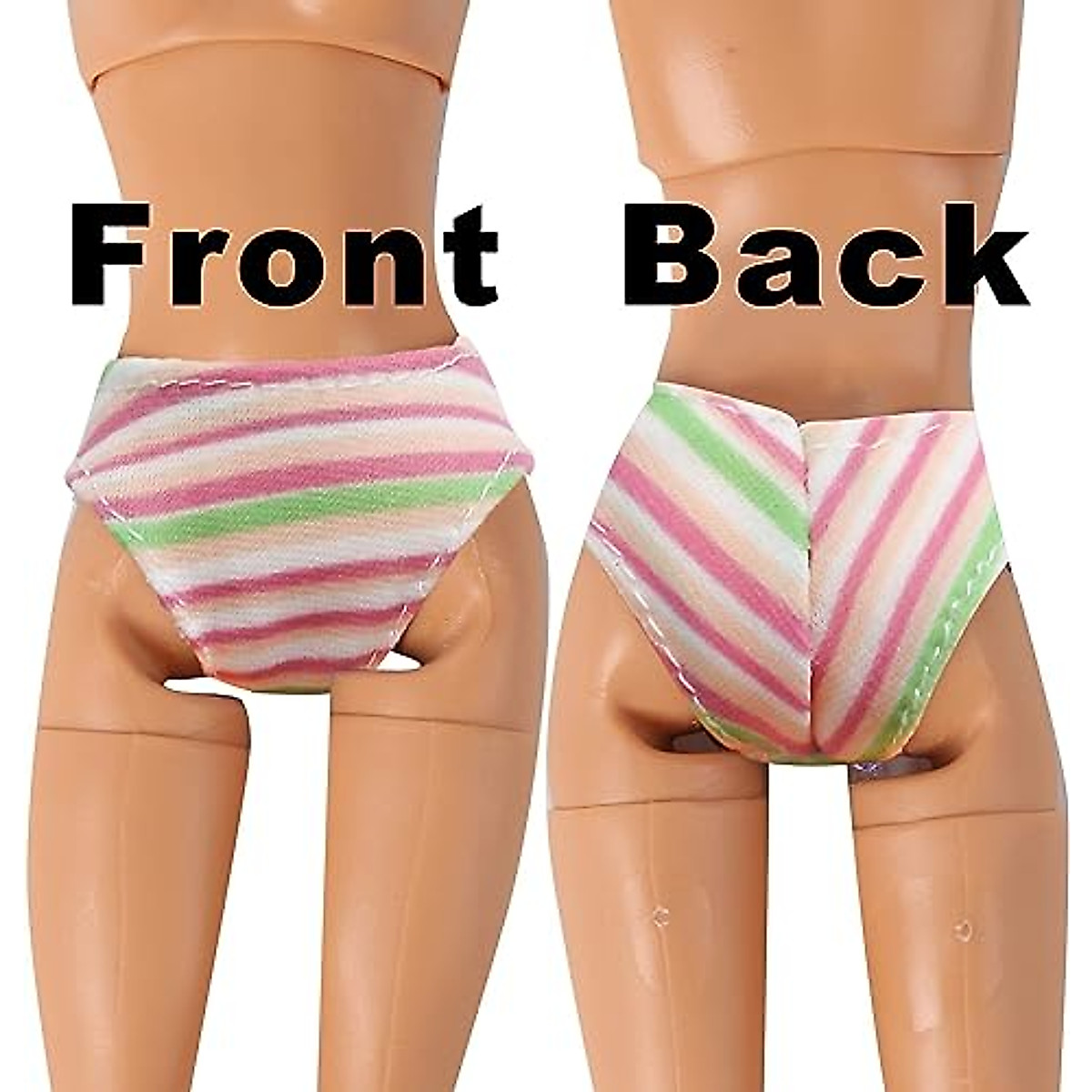 Colorful Doll Underwell Set Clothes Barbie Underpants - Suitable for 11.5 inch Barbie Doll Accessories Solid Print Stripes Random 30 Pieces
