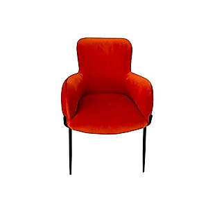 HAINEW Dining Chair Accent Chair, Modrest Frisco Mid-Century Orange Velvet Dining Chair, Modern Creative Chair for Home and Outside, W22 xD25.8 xH31.7, Orange