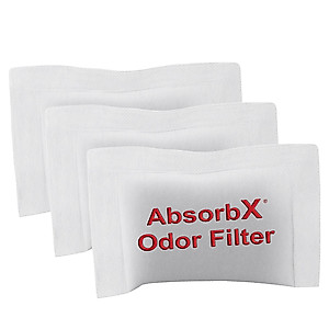 iTouchless 3-Pack AbsorbX Odor Filter Deodorizers, Absorbs Trash Odors, All Natural Activated Carbon, Biodegradable - for 8 Gal and larger Trash Cans with Odor Filter Compartment