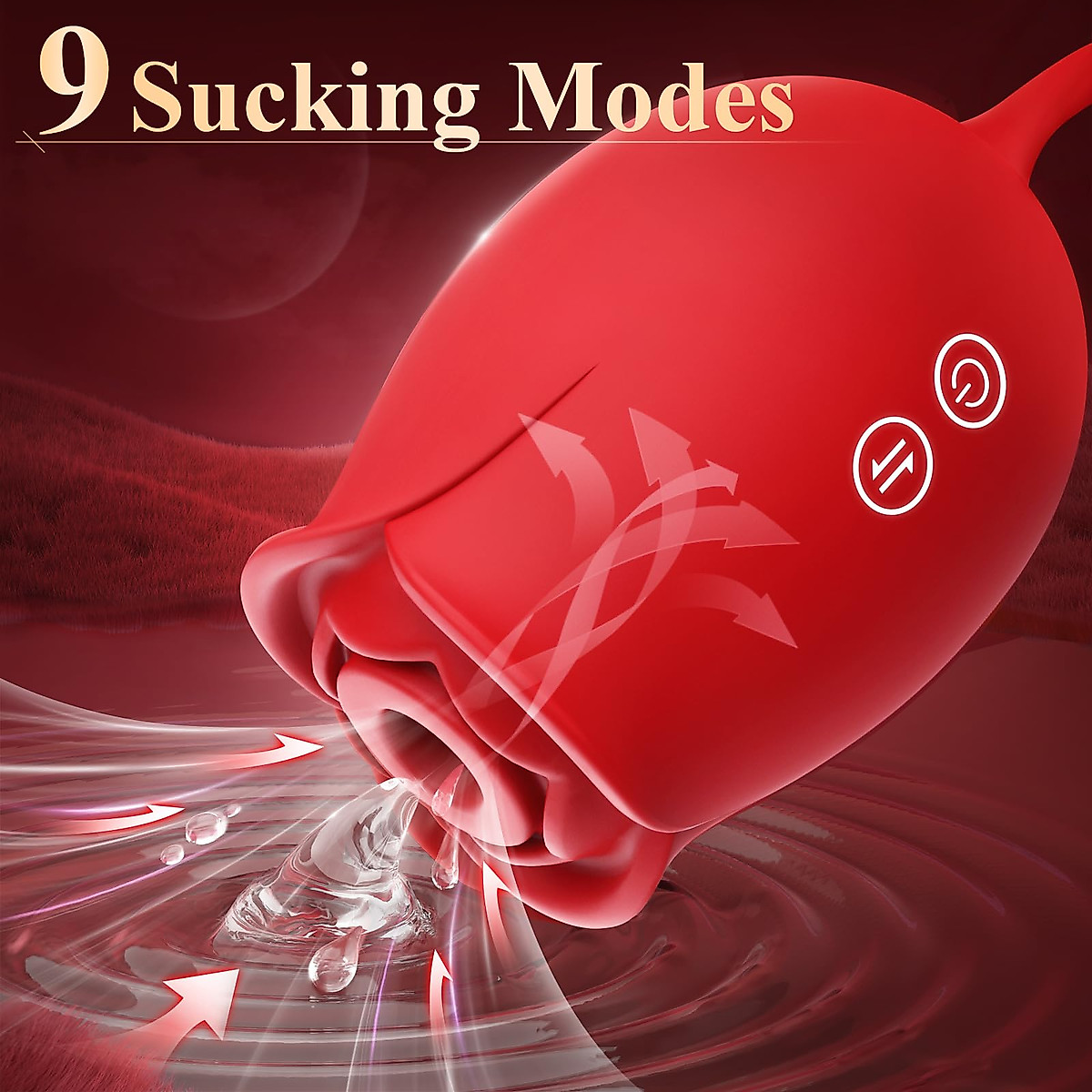 Sex Toys Dildo Rose Vibrator - Upgraded Rose Sex Toy for Women with 9 Sucking & 9 Thrusting Vibrating Dildos G Spot Vibrators for Clit Nipple, Women Adult Sex Toys Games for Couples Sex Machine