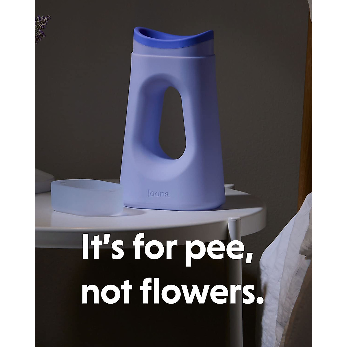 Loona Premium Spill Proof Female Urinal - Quiet, No Splash Design for Women - Ideal for Bedside, Travel, and Outdoor Use - Loona Blue - HSA/FSA Eligible