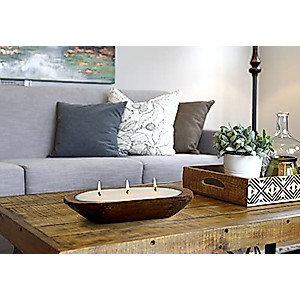 Dough Bowl Candle Company Lavender Soy Candle - 3 Wick Candle Essential Oil Wax Melts, Rustic Farmhouse Decor Odor Eliminator, 20 Ounce All-Natural Soy Candles Gifts for Women and Men