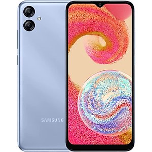 Samsung Galaxy A04e 4G LTE 32GB+3GB Latin Specs (Only Tmobile/Metro/Mint US Market) 6.5" Dual Sim 13MP Dual Camera SM-A042M/DS + (W/Fast Car Chager Bundle) (Light Blue)