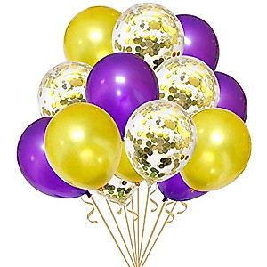 30PCS Purple and Gold Confetti Balloons Party Decorations for Birthday Retirement Bridal Shower Congrats Graduation Supplies Wedding Anniversary Suplies…