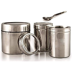 Satre Online and Marketing Transparent Stainless Steel Spice Box with Containers Set of 8pcs