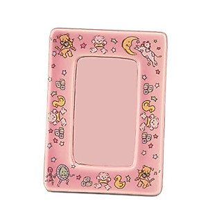 BRUBAKER My First Piggy Bank Gift Set for Baby Girl - 4 Pcs Keepsake Gift Set Includes Piggy Bank, First Curl, First Tooth and Photo Frame - Pink