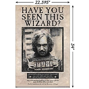 Trends International The Wizarding World: Harry Potter - Sirius Black Wanted Poster Wall Poster, 22.375" x 34", Poster & Mount Bundle