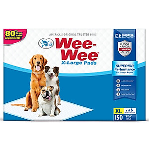 Four Paws Wee-Wee Superior Performance X-Large Pee Pads for Dogs - Puppy & Dog Pads for Potty Training - Dog Supplies for Housebreaking - 28" x 34" (150 Count)