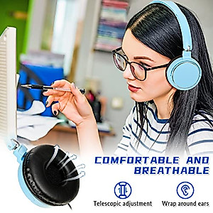 48 Pack Classroom Headphones Bulk Students Headphones with Microphone Kids Earphones for School, Adjustable over Ear Headphones Set Earbuds Wire Headphones for School Students Kids (Multi Colors)