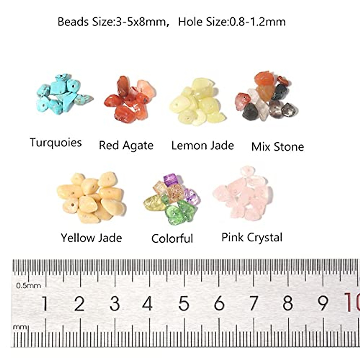 HERCHR Crystal Beads for Ring Making, Crystals Gemstone Beads for Jewelry Making, 7 Colors Crystal Ring Making Kit with Plastic Box for Jewelry Ring, Bracelets, Earring Making Supplies