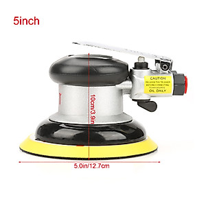 Air Sander, Air Sander AT-780 5inch/4inch Air Random Orbital Sander Round Polisher Pneumatic Hand Sanding Tool for Surface, Random Orbit (5in / 12.7cm)