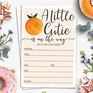 Little Cutie Baby Shower Invitations (20 Count) With Envelopes - Gender Neutral or Girl Baby Shower