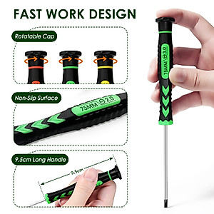 Screwdriver Set, FIXITOK 12Pcs Small Screwdriver Set Phillips Flathead Torx Screwdrivers Magnetic Jewelers Screwdriver Set Mini Screwdriver Set w/Magnetizer for Eyeglass Computer Phone Laptop Jewelry