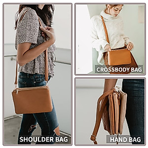 MOMINSIDE Diaper Bag Tote, Leather Diaper Bag Backpack for Mom Dad Large Travel Diaper Tote Baby Bag for Boys Girls with 4 Insulated Pocket, Changing Station, Shoulder Straps(Brown)