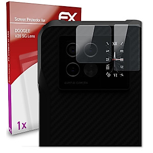 atFoliX Plastic Glass Protective Film compatible with Doogee V20 5G Lens Glass Protector, 9H Hybrid-Glass FX Screen Protector (Set of 1)