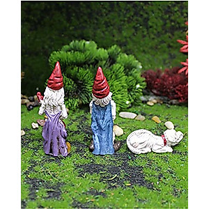 HONEYSHOW Fairy Garden Accessories,3Pack Fairy Garden Kit, Happy Halloween Miniature Figurines, Miniature Dog/Couple Statues- for Bonsai Craft Decor or Home Decoration