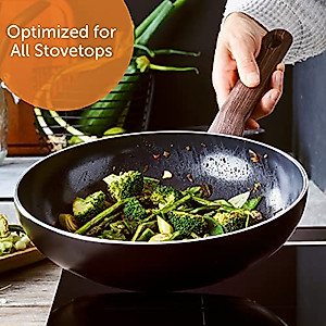 BK Simply Ceramic, Ceramic Nonstick Induction 11" Nonstick Frying Pan Skillet, PFAS Free, Dishwasher Safe, Black