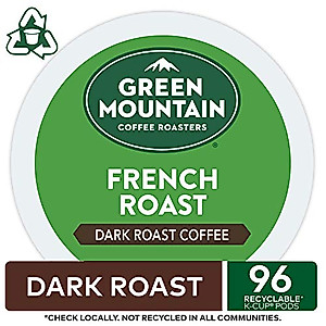 Green Mountain Coffee Roasters French Roast Keurig K-Cup Pods, Dark Roast Coffee, 96 Count (4 Packs of 24)