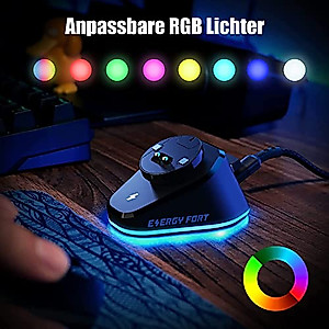 for Logitech G Pro Wireless Gaming Mouse Charging Dock RGB Compatible with Logitech G PRO X Superlight 2(2023), G502X Lightspeed,G903 Lightspeed for Razer Wireless Mouse/Logitech Powerplay Wireless