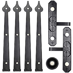 WINSOON Magnetic Decorative Garage Door Hardware 6 Pieces Carriage Accents Faux Hinges Curb Appeal Decor Kit with 10 Clavos