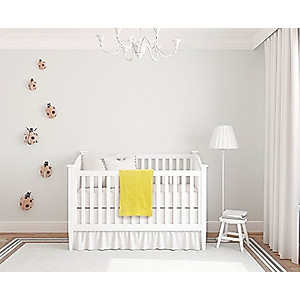 Cute New York Premium 100% Cotton Cable Knit Toddler Blankets Receiving Blanket, Baby Nursery & Stroller Blanket for Boys and Girls 30"x40" (Yellow)