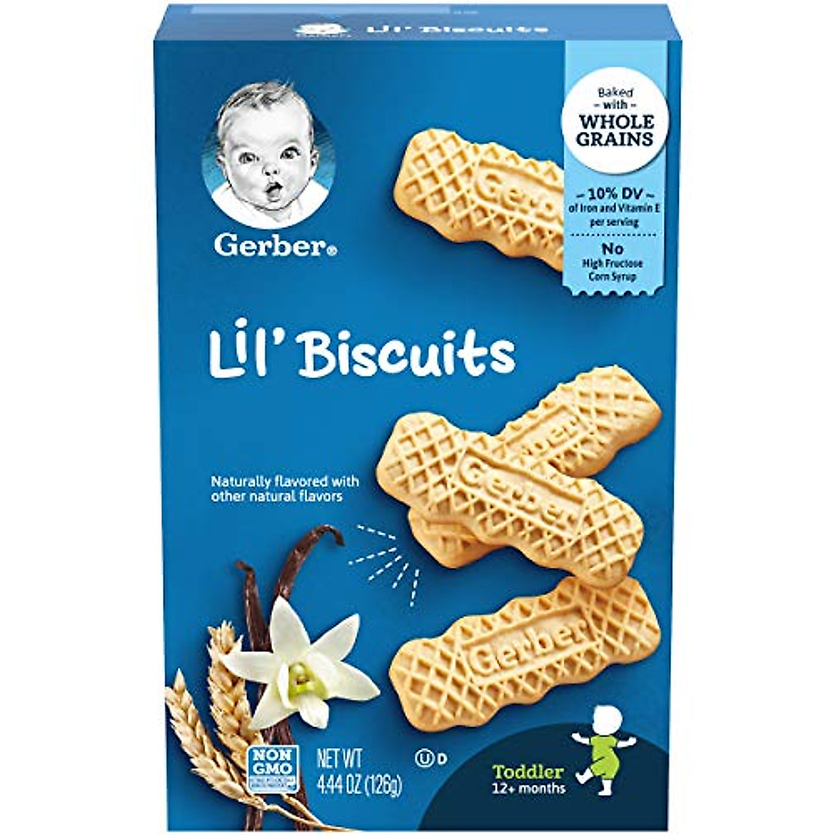 Gerber Toddler Lil' Biscuits (Vanilla Wheat Lil Biscuits, Pack of 4)