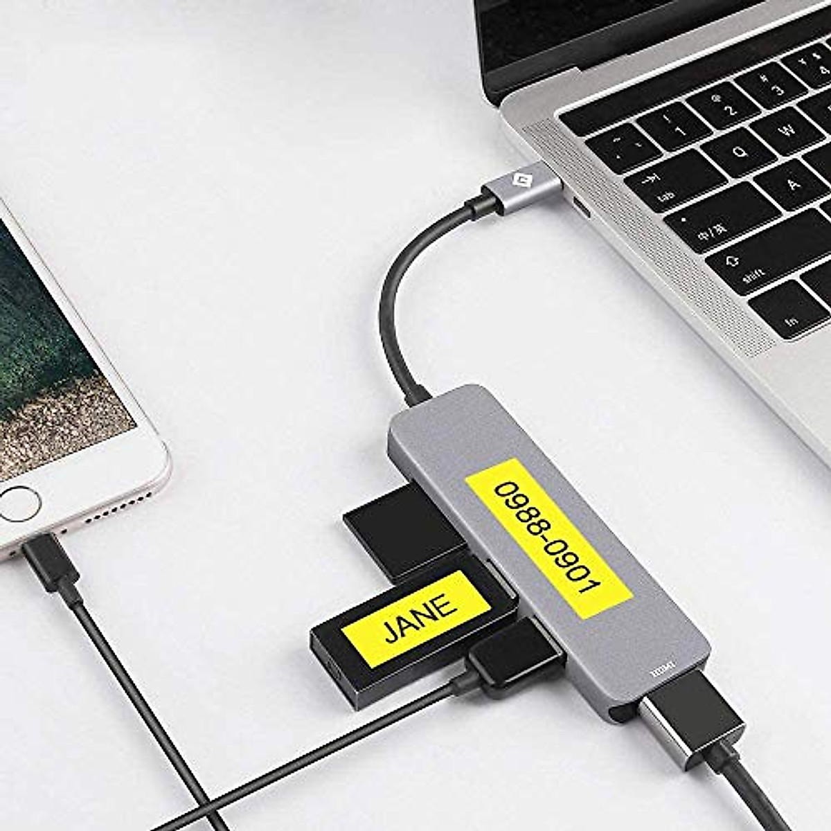 MarkDomain Compatible Label Tape Replacement for Brother P Touch TZe Label Tape 12mm 0.47 Inch (Black on Red/Blue/Yellow/Green/Orange) for P Touch PT-D210 H110 Label Maker, Laminated, 5-Pack