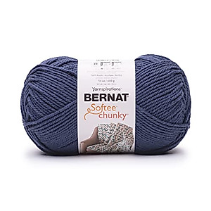 Bernat Softee Chunky BB Faded Denim Yarn - 1 Pack of 14oz/400g - Acrylic - #6 Super Bulky - 431 Yards - Knitting/Crochet