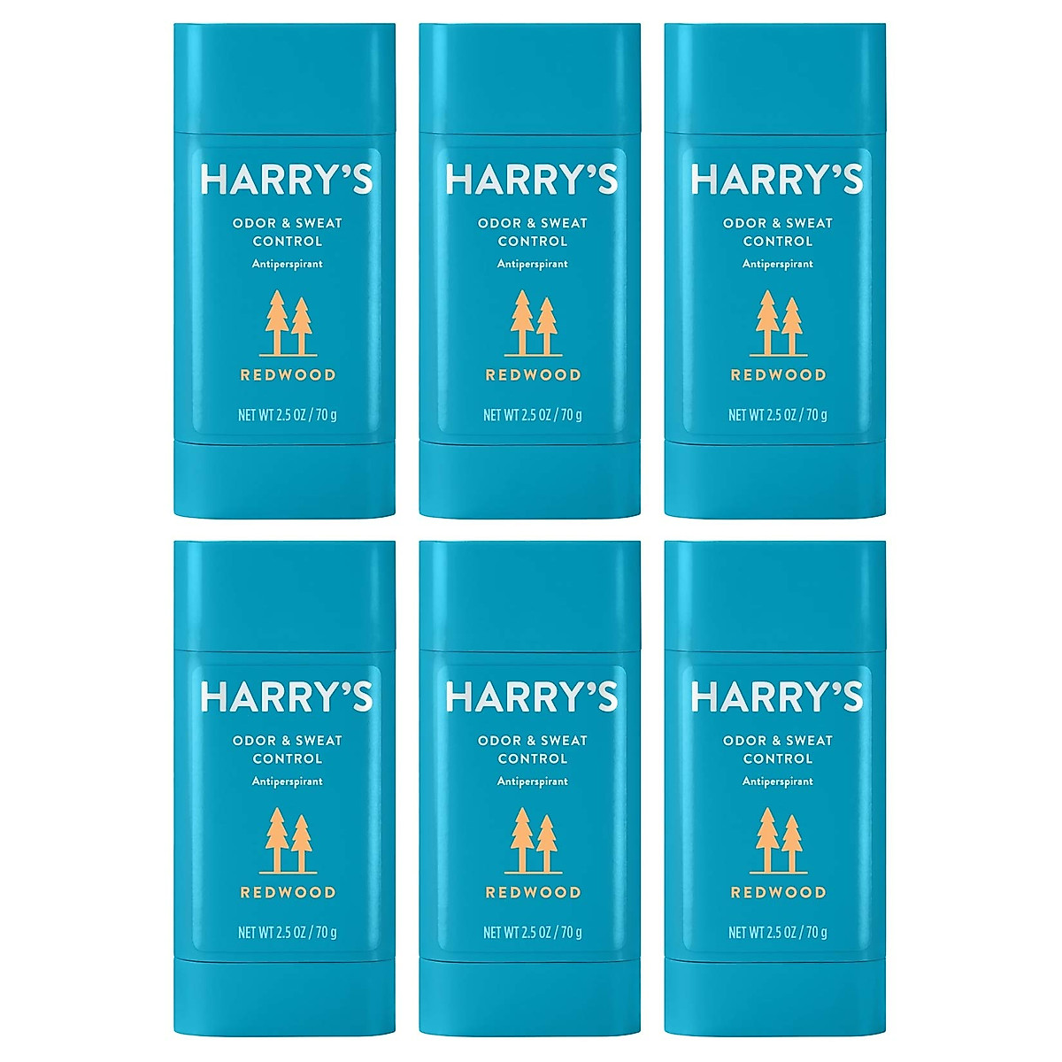 Harry's Deodorant & Antiperspirant - Odor & Sweat Control Antiperspirant for Men - Redwood (Pack of 6)