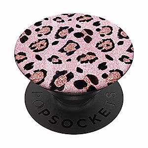Cute Print Cheetah Pattern Pink Leopard PopSockets Swappable PopGrip