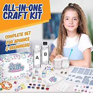 Insnug Epoxy Resin Molds Jewelry Making Kit-Silicone Mold Resin Kit Dried Flowers,Arts and Crafts Supplies Dye for Jewelry Storage Office Home Decor Decorations Keychain Accessories