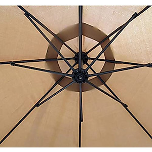 FAJOME 10FT 8 Ribs Patio Umbrella Replacement Canopy, Replacement Parasol Cover With Patio Umbrella Cover For Cantilever Hang Patio Umbrella (Canopy Only) (Color : Light brown)
