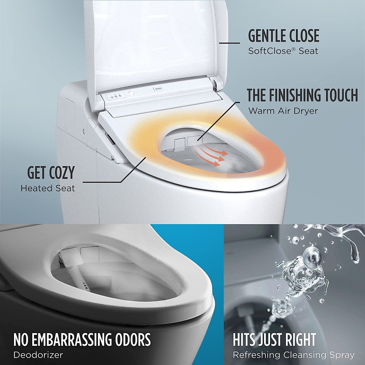 Toto TOTMS922CUMFG01 Washlet G450 0.8/1 GPF Dual Flush One Piece Elongated Chair Height Toilet - Bidet Seat Included Cotton