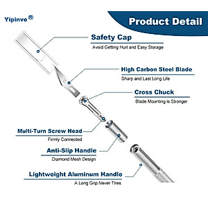 Yipinve Craft Knife Set Hobby Knife Set Exacto Knife Set 21PCS Precision Knife Craft Cutting Tools Crafting Knife Exacto Knife Kit Hobby Knife Blades Utility Knife Kit (21PCS craft knife set Silver)