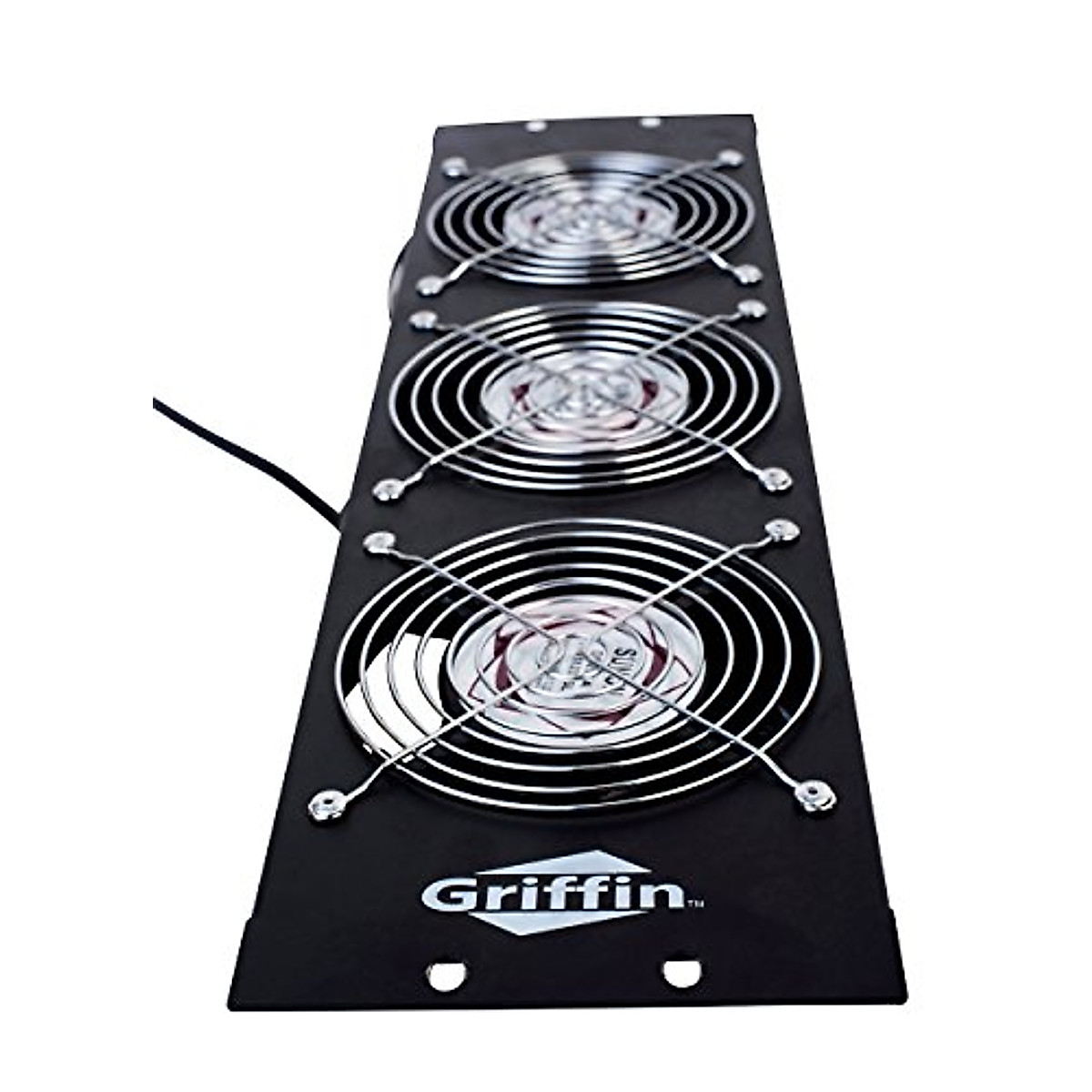 GRIFFIN Rackmount Cooling Fan | 3U Ultra-Quiet Triple Exhaust Fans, Keep Studio Audio Equipment Gear Cool | Rack Mount on Network IT System Server Rails | DJ PA AMP Temperature Control Panel Cabinet