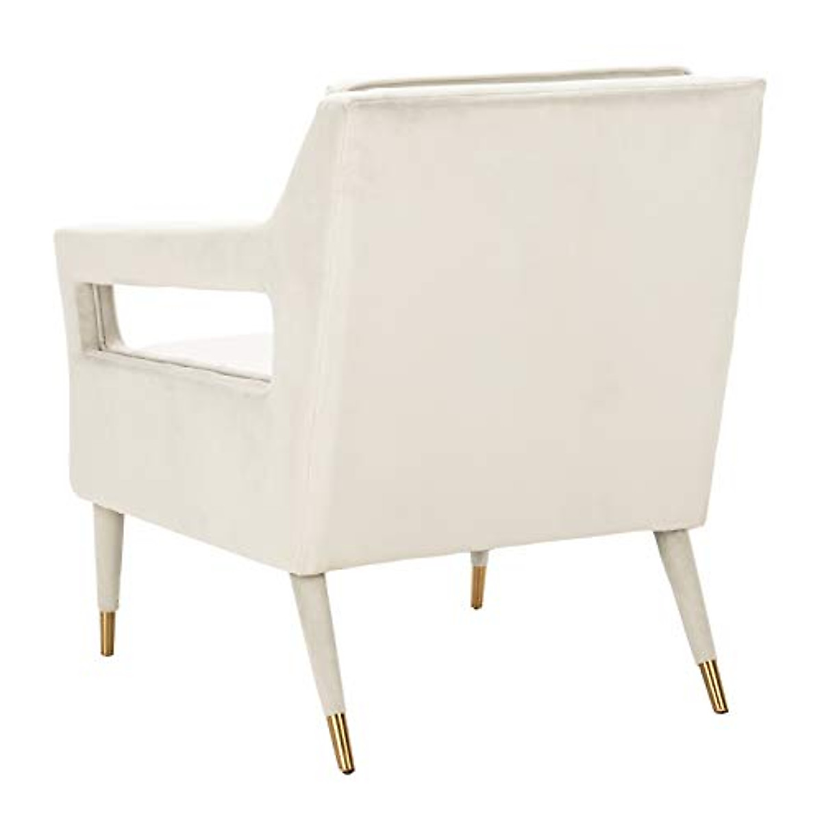 Safavieh Home Mara Retro Glam Silver Velvet and Gold Tufted Accent Chair