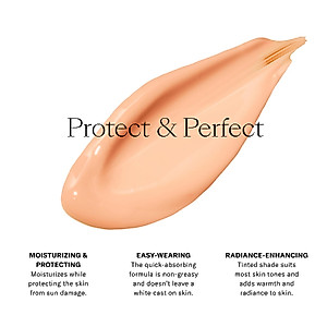 Josie Maran Protect & Perfect Face Moisturizer & Facial Sunscreen with SunBoost ATB - Tinted Mineral Sunscreen with SPF 47 - Chemical-Free & Lightweight Sunscreen Moisturizer (2 oz)