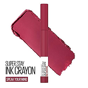 Maybelline SuperStay Ink Crayon Matte Longwear Lipstick With Built-in Sharpener, Speak Your Mind, 0.04 Ounce