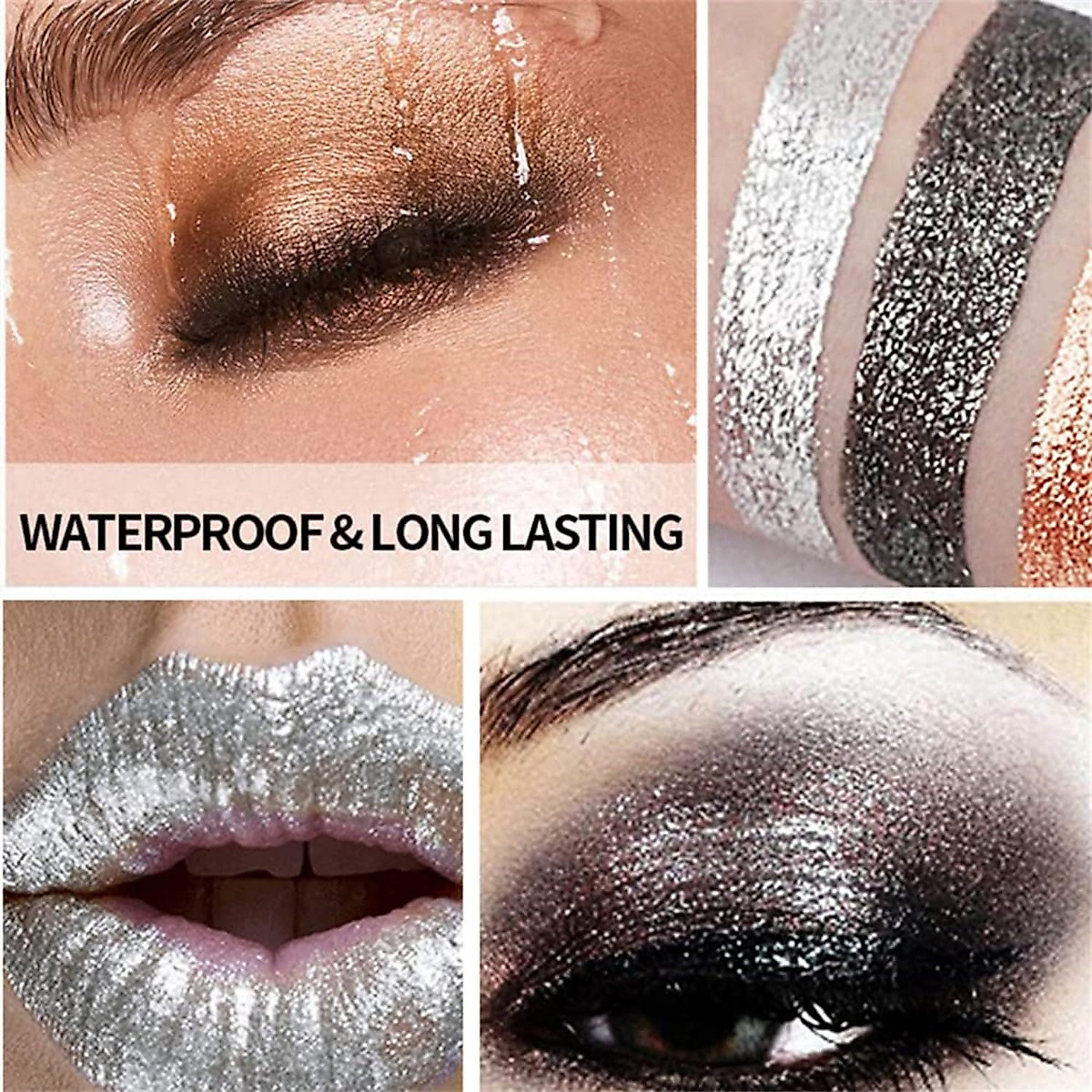 MAEPEOR Metallic Liquid Lipstick Set 6 Color Shimmer & Glitter Metallic Lipstick Long Wear and Non-stick Cup Diamond Pearl Lip Gloss Kit (Set 01)