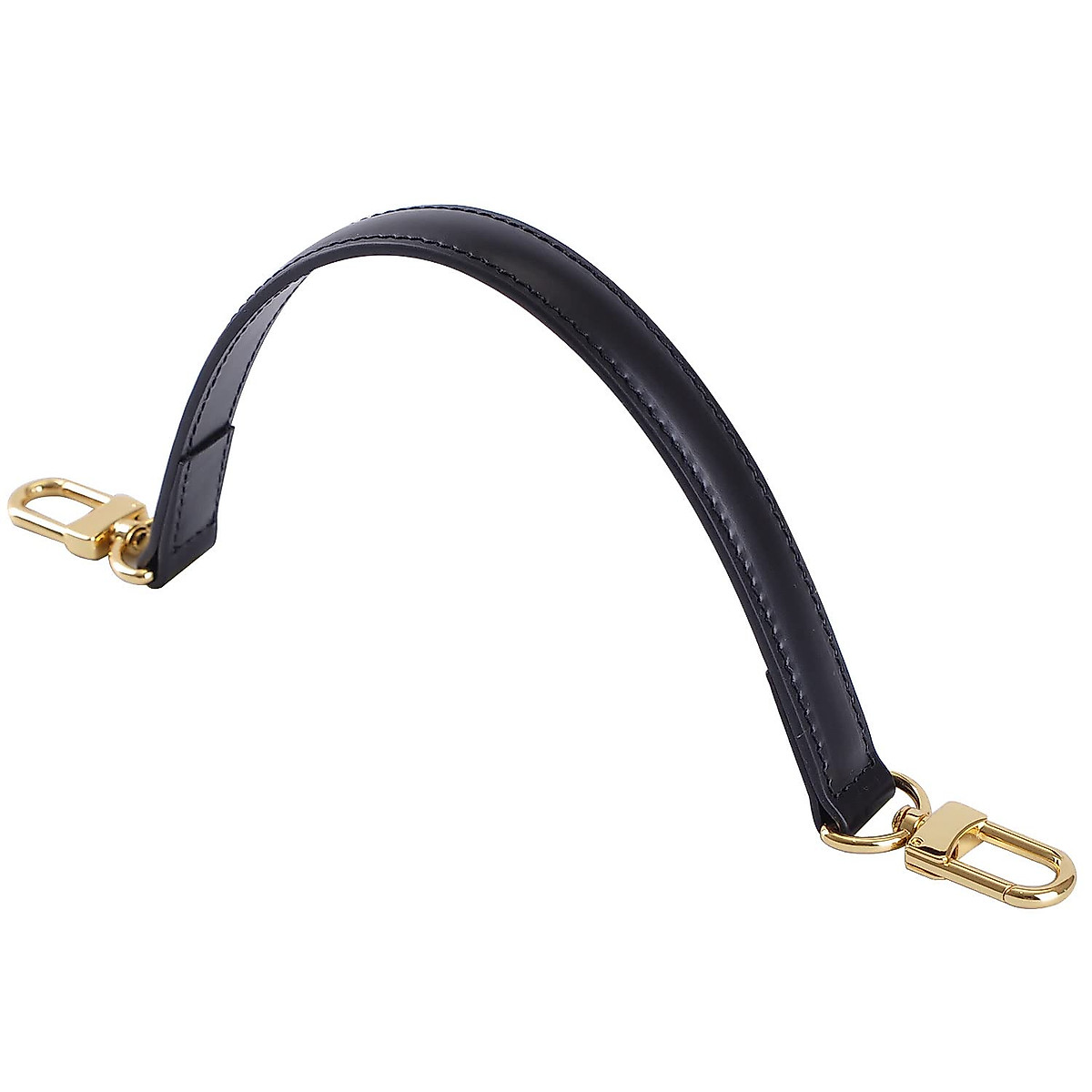 Genuine Leather Plain Strap Replacement Top Handle Leather Strap for Handbag (Black, 26 in)