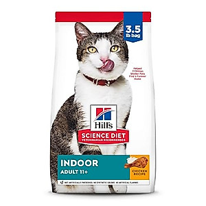 Hill's Science Diet Indoor, Senior Adult 11+, Easy Litter Box Cleanup, Dry Cat Food, Chicken Recipe, 3.5 lb Bag
